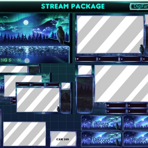 Animated Twitch Overlay Package Hawk in Light Forest, Animated Stream ...
