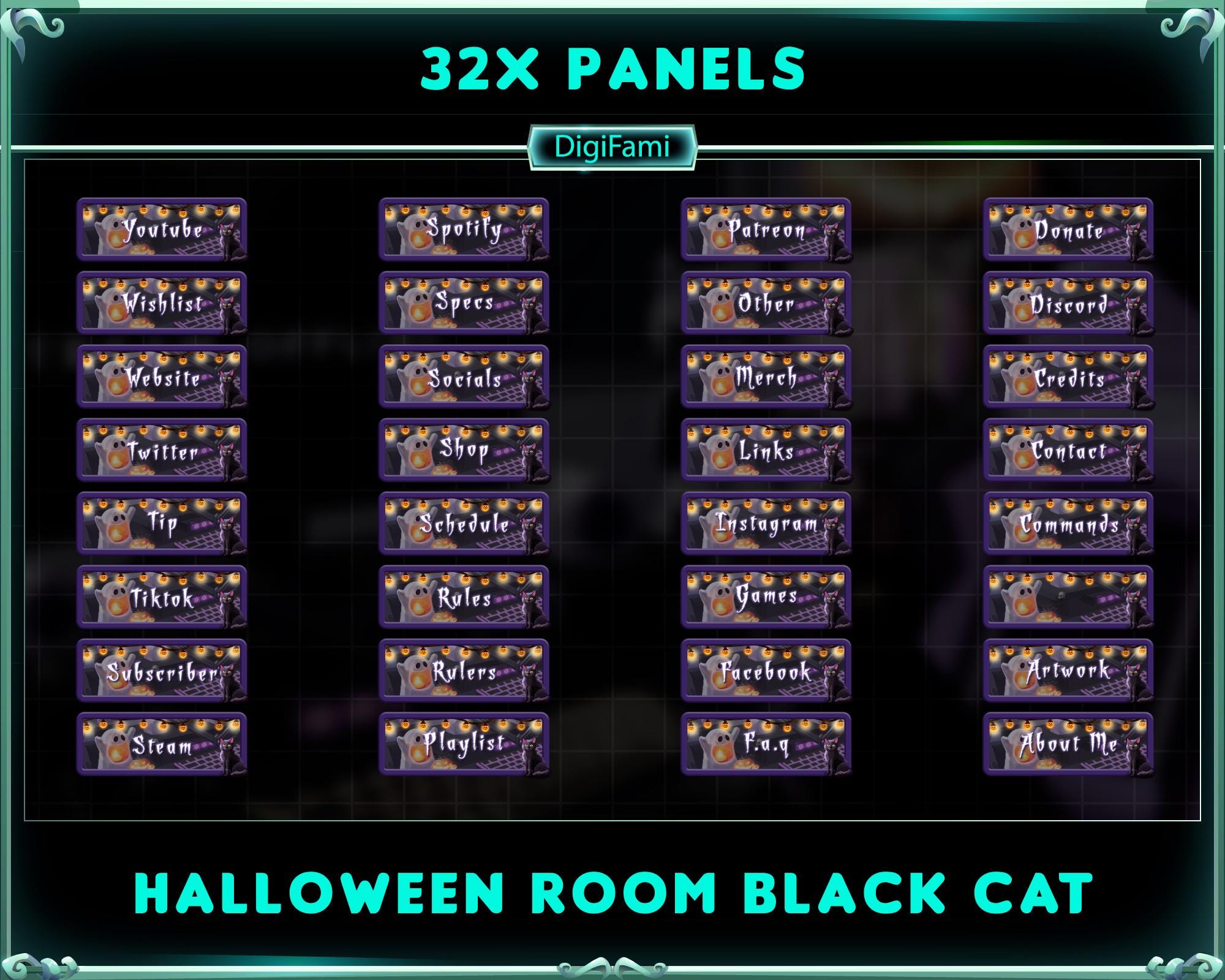 Halloween Witchy PC Room Animated Stream Package, Halloween Spooky PC ...