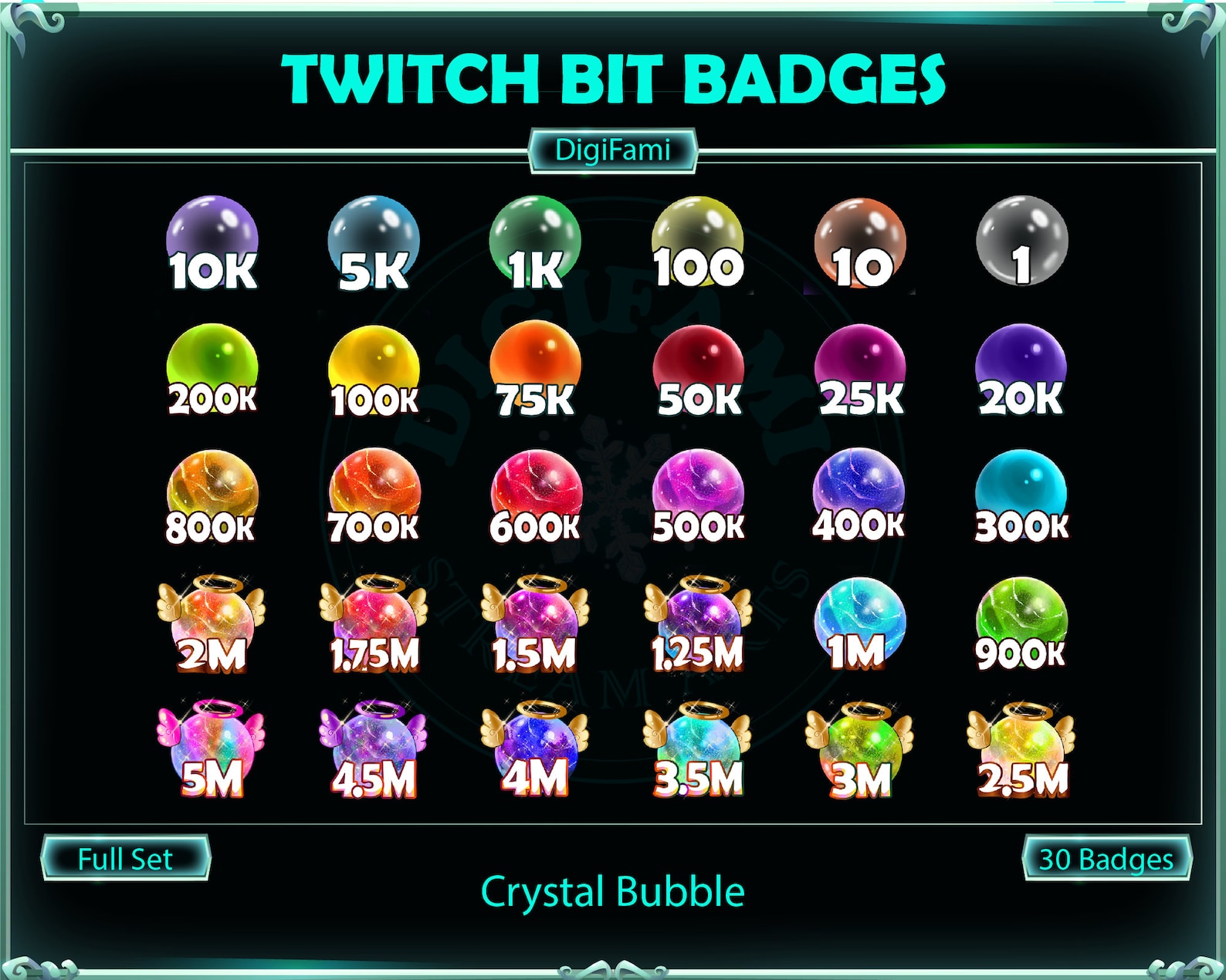 Crystal Bubble Twitch Bit Badges, Crystal Bubble Twitch Bit Badges ...