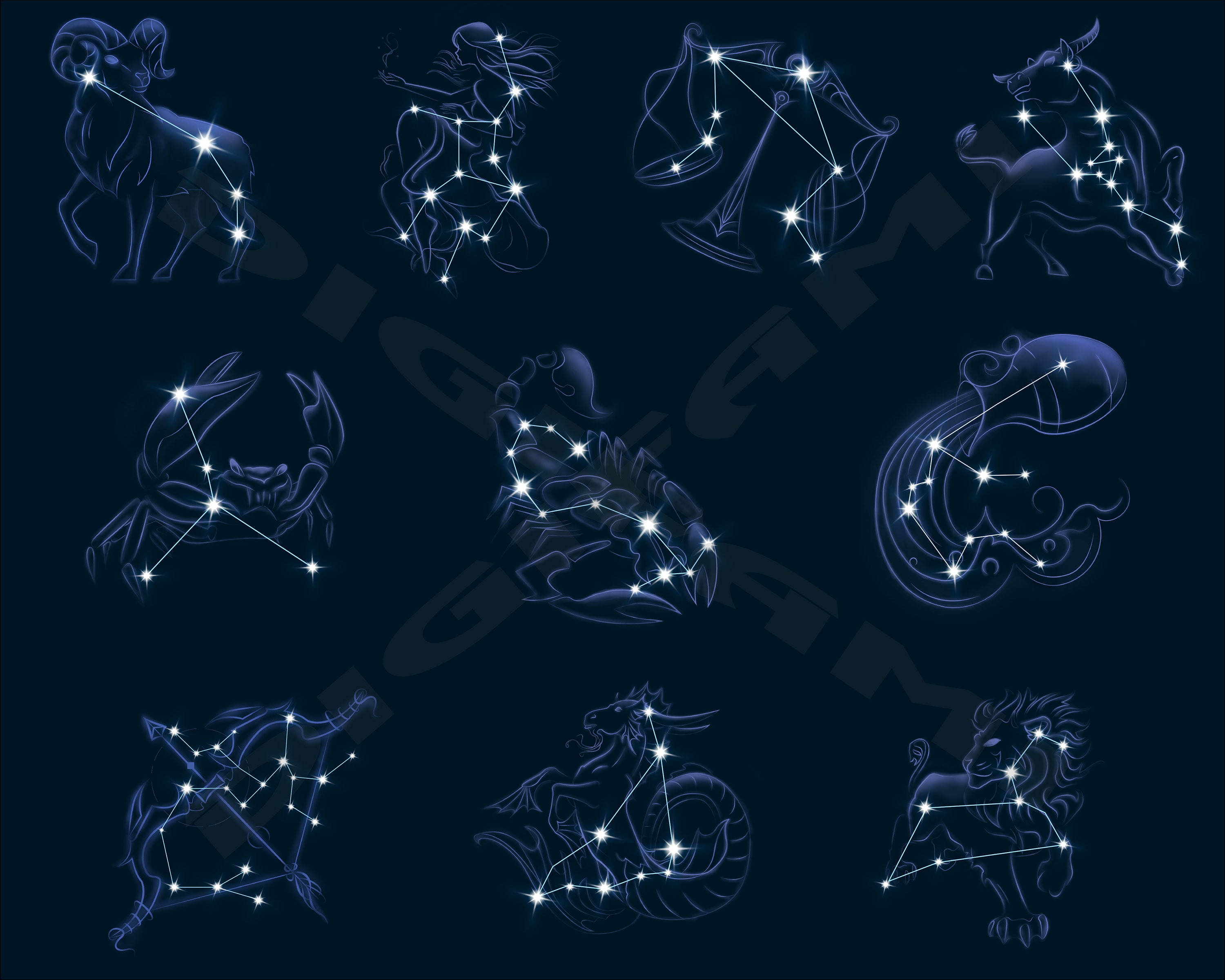 ANIMATED Aries Twitch Screen Overlays / Celestial Stars Stream Overlays ...