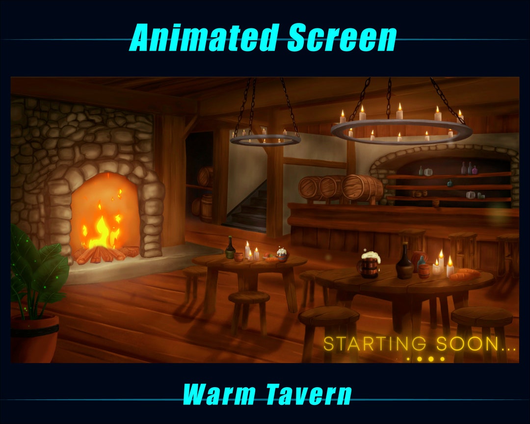 Animated Twitch Overlay Warm Tavern / Cozy Pub Bar Animated Scenes ...