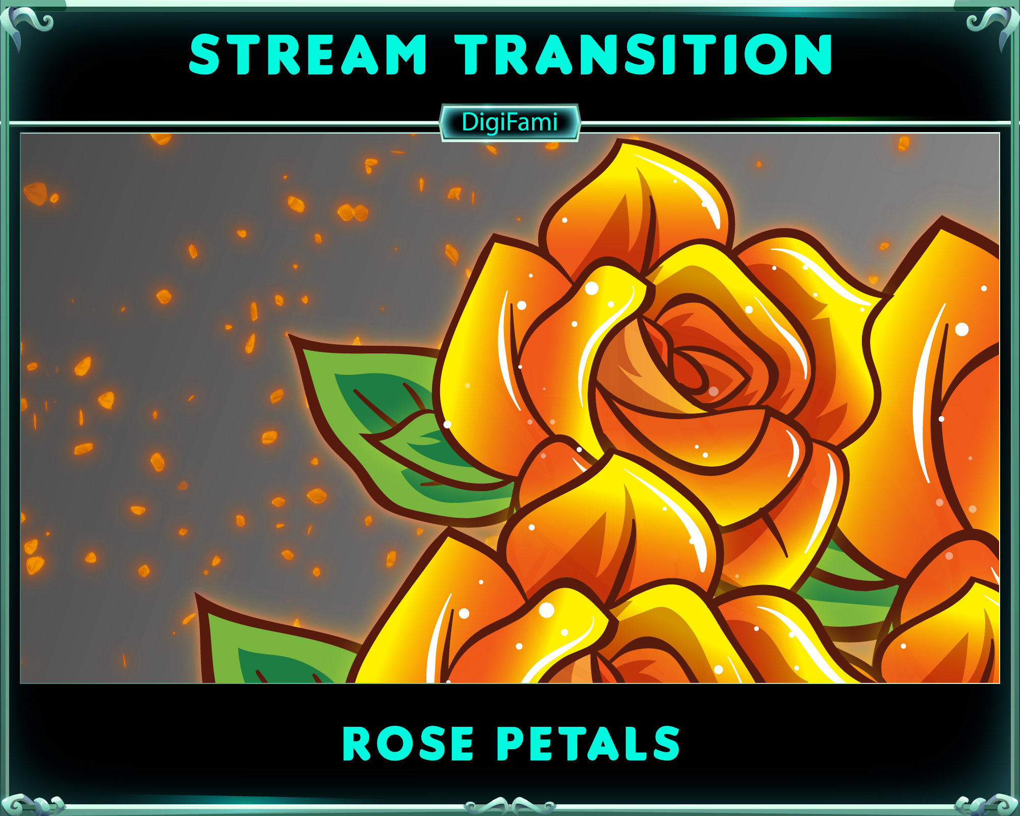Animated Falling Orange Roses Twitch Stinger Transition, Animated ...
