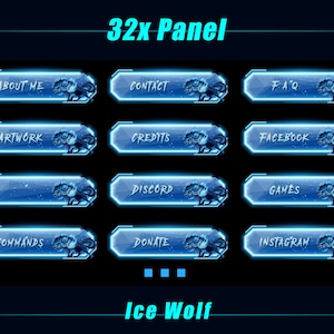 ICE Wolf Animated Twitch Stream Overlay Package, Winter Ice Wolf Twitch ...