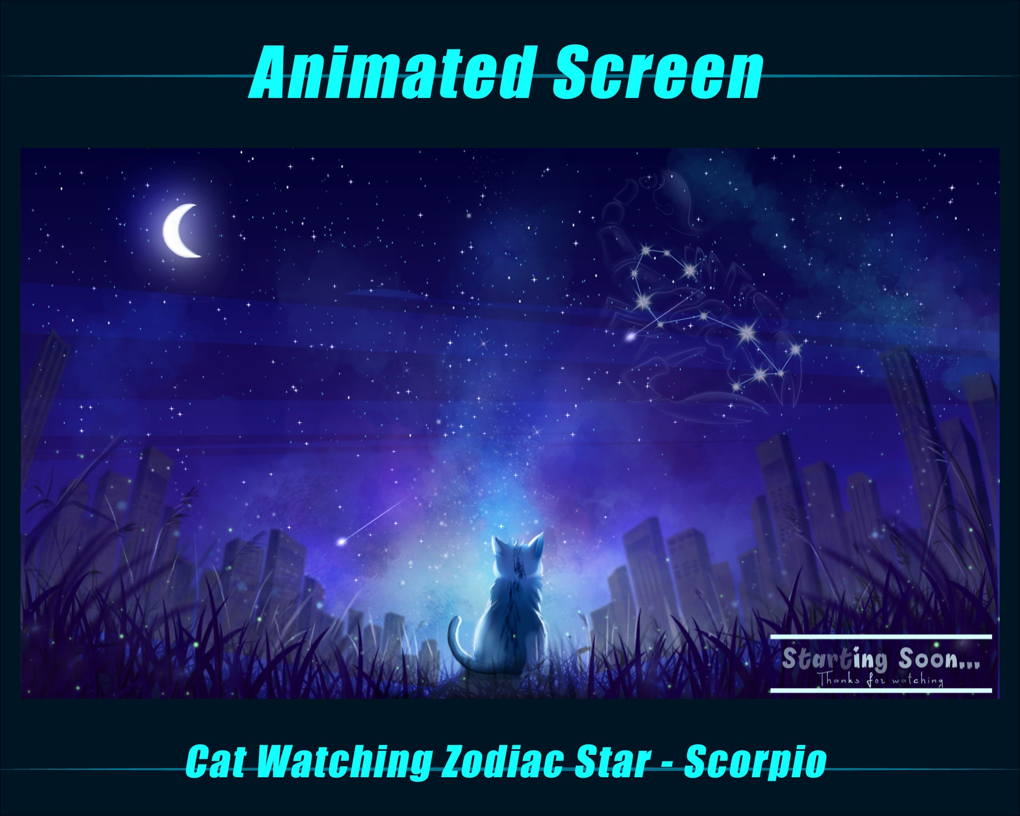ANIMATED Scorpio Celestial Stars Twitch Stream Overlay Package / Zodiac ...