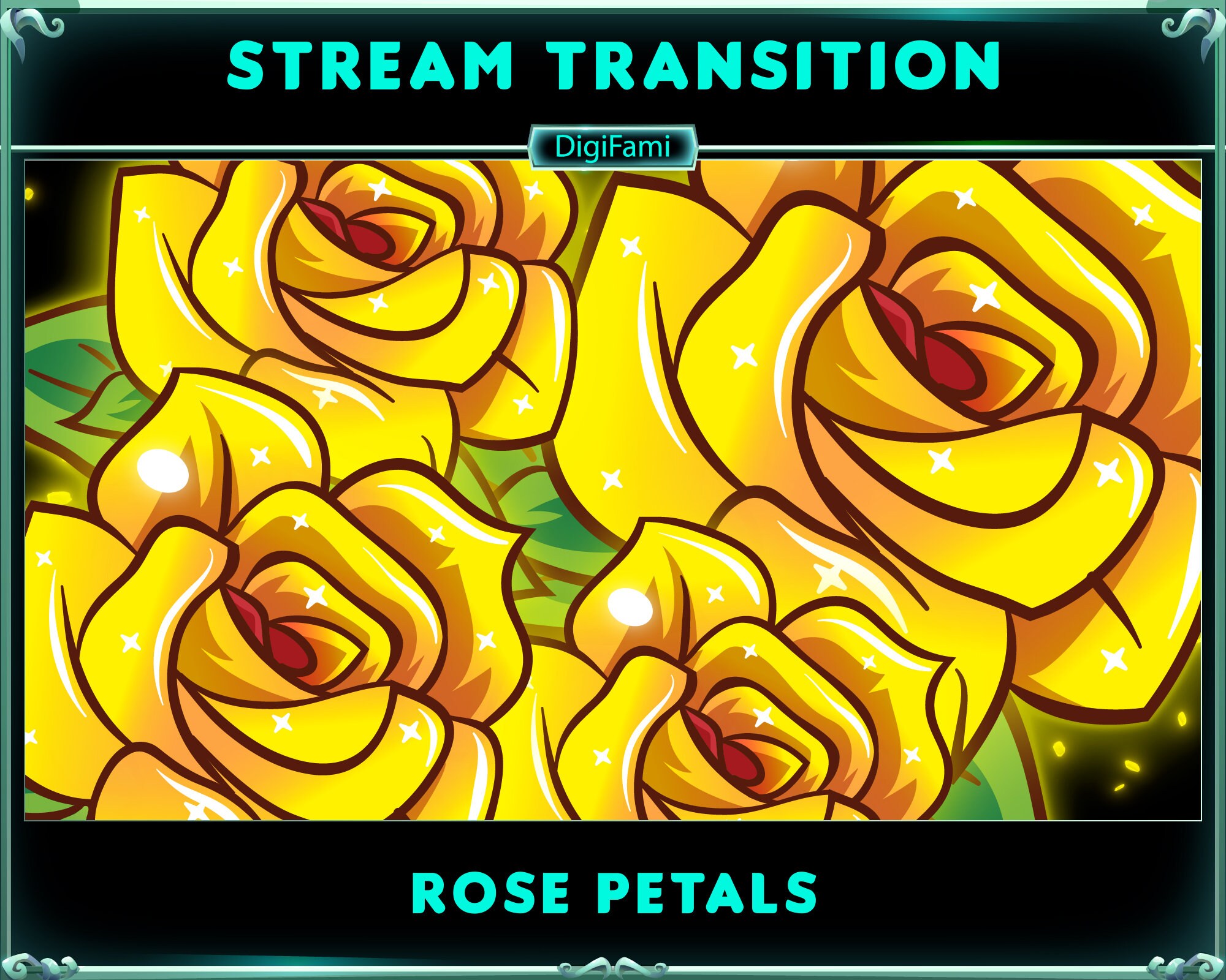 Animated Falling Yellow Roses Twitch Stinger Transition, Animated ...