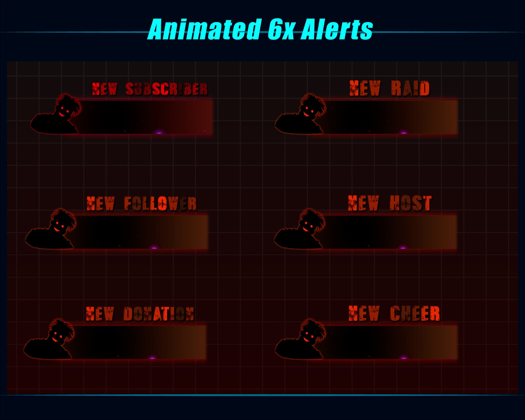 Halloween Bloody Killer Animated Stream Alert, Horror Broken Glass ...