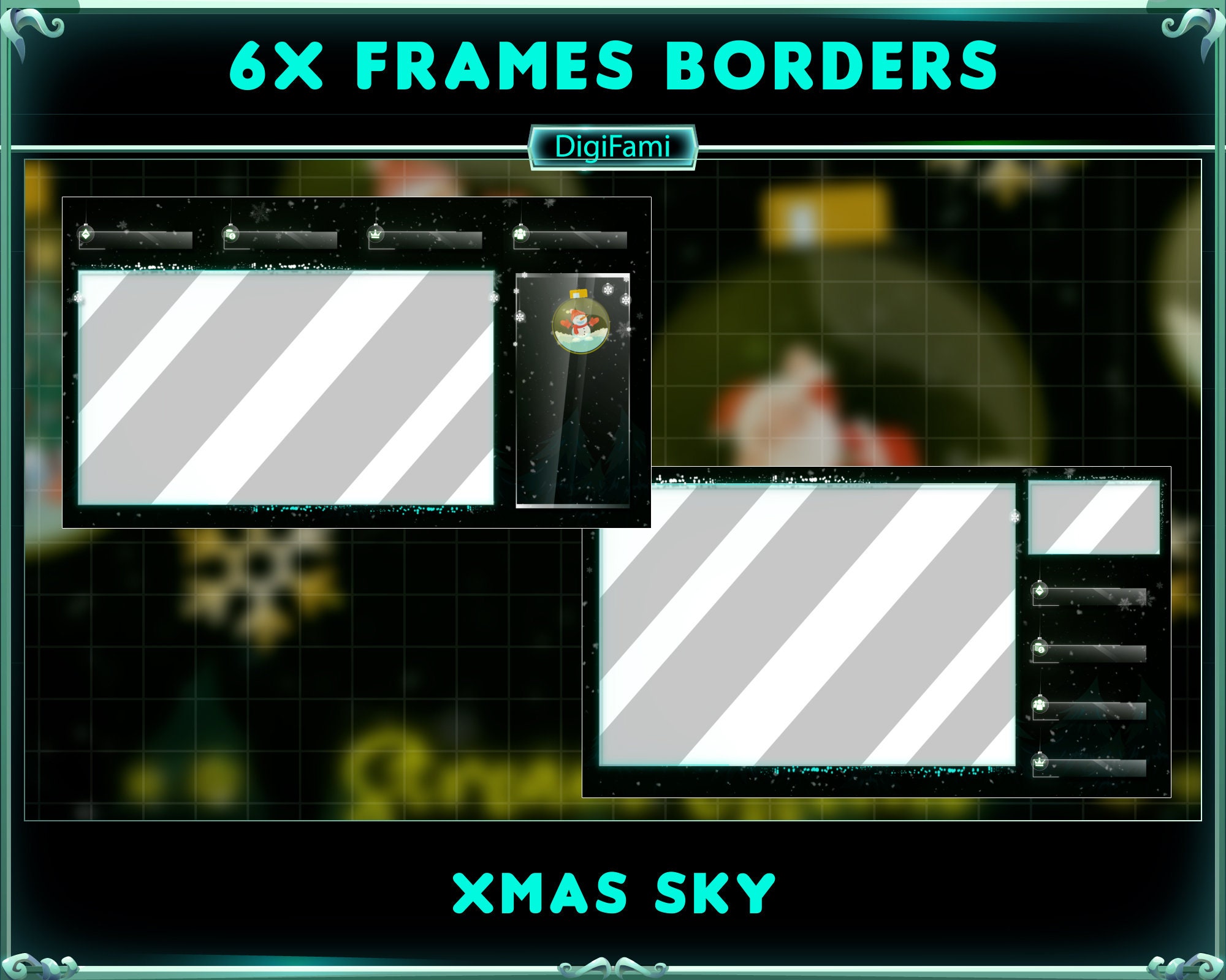 Animated Twitch Overlay Package Cute Santa Clause, Cute Christmas ...