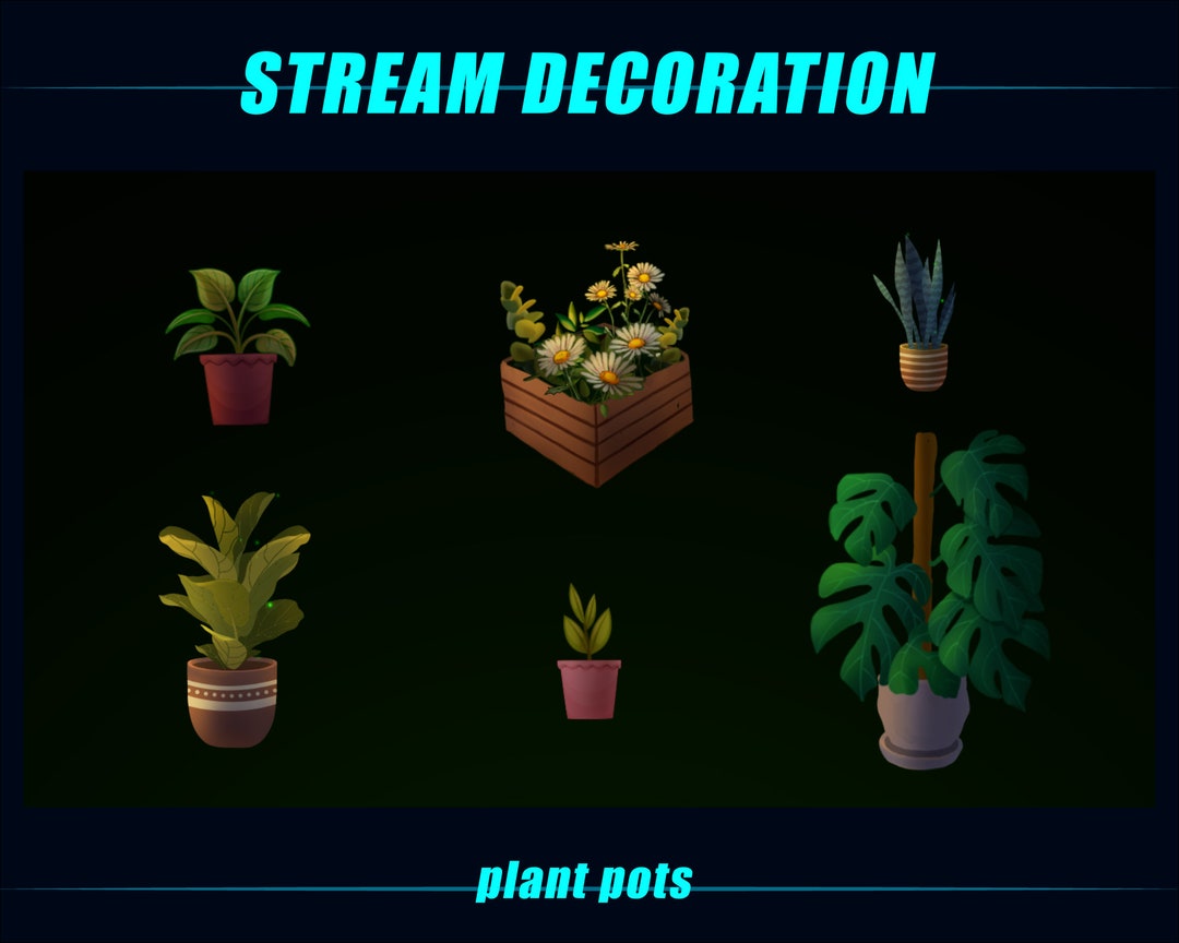 Animated Twitch Stream Decoration Plants, Animated Plants Flowers for ...