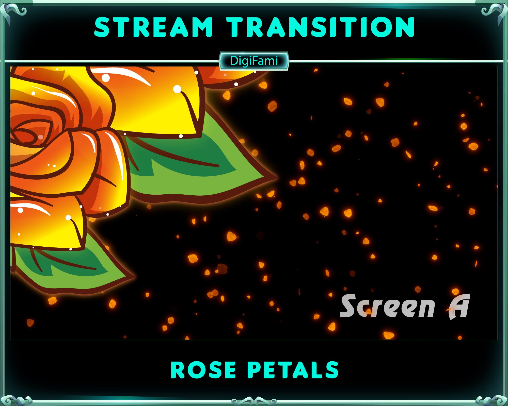 Animated Falling Orange Roses Twitch Stinger Transition, Animated ...