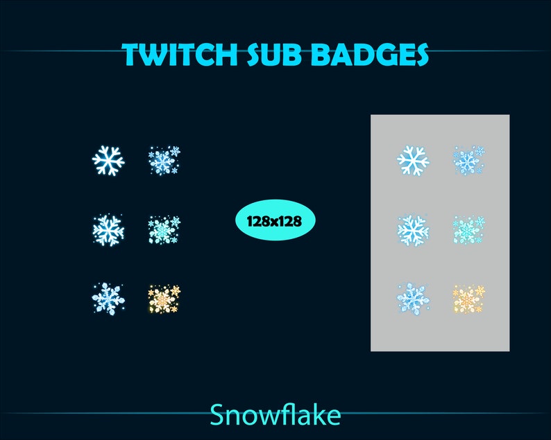Winter Snowflake Twitch Sub Badge White Snow Twitch Sub Badge - Etsy