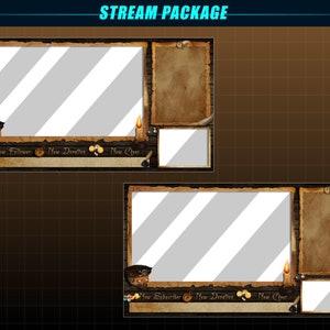 Animated Twitch Overlay Package Pirate Desk / Pirate Treasure Animated ...