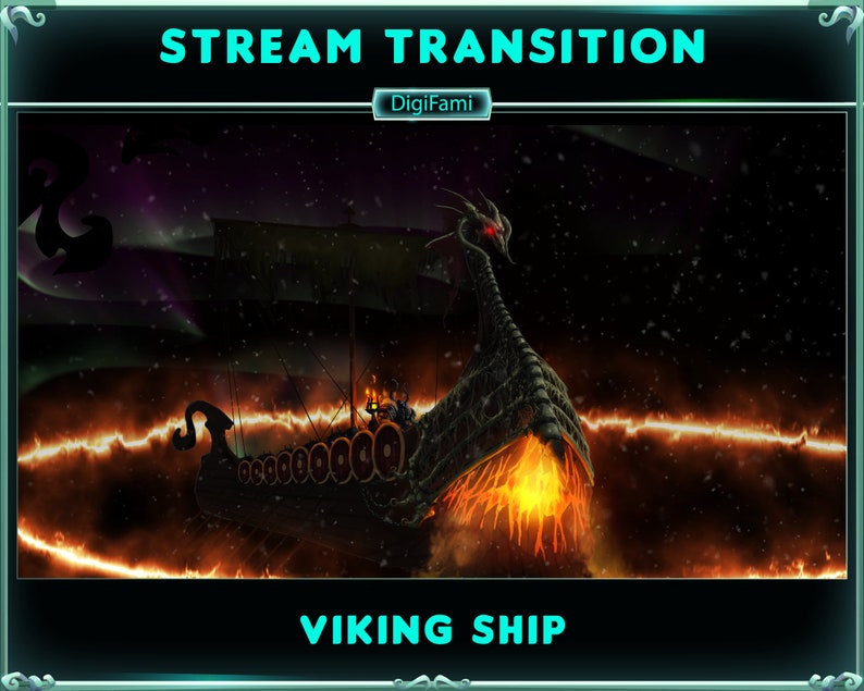 Animated Twitch Stinger Burning Viking Ship, Viking Ship Animated ...