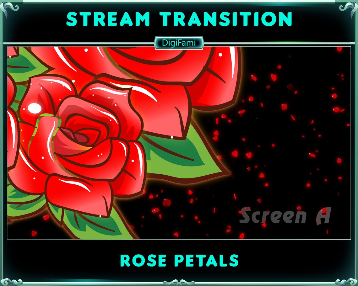 Animated Falling Red Roses Twitch Stinger Transition, Animated Falling ...