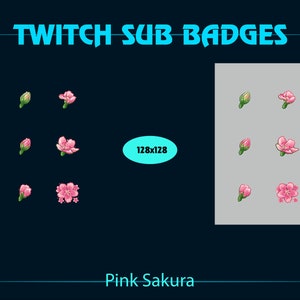 Pink Sakura Twitch Sub Bit Badges / Pink Cherry Blossom Twitch Sub ...