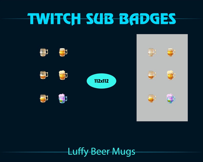 Beer Mug Twitch Sub Bit Badges / Beer Glass Twitch Sub Badges / Stream ...