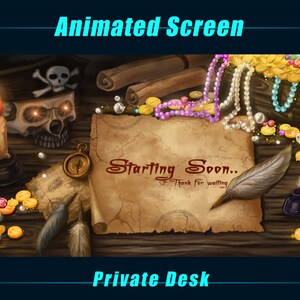 Animated Scenes Twitch Overlays Pirate Desk / Pirate Treasure Animated ...