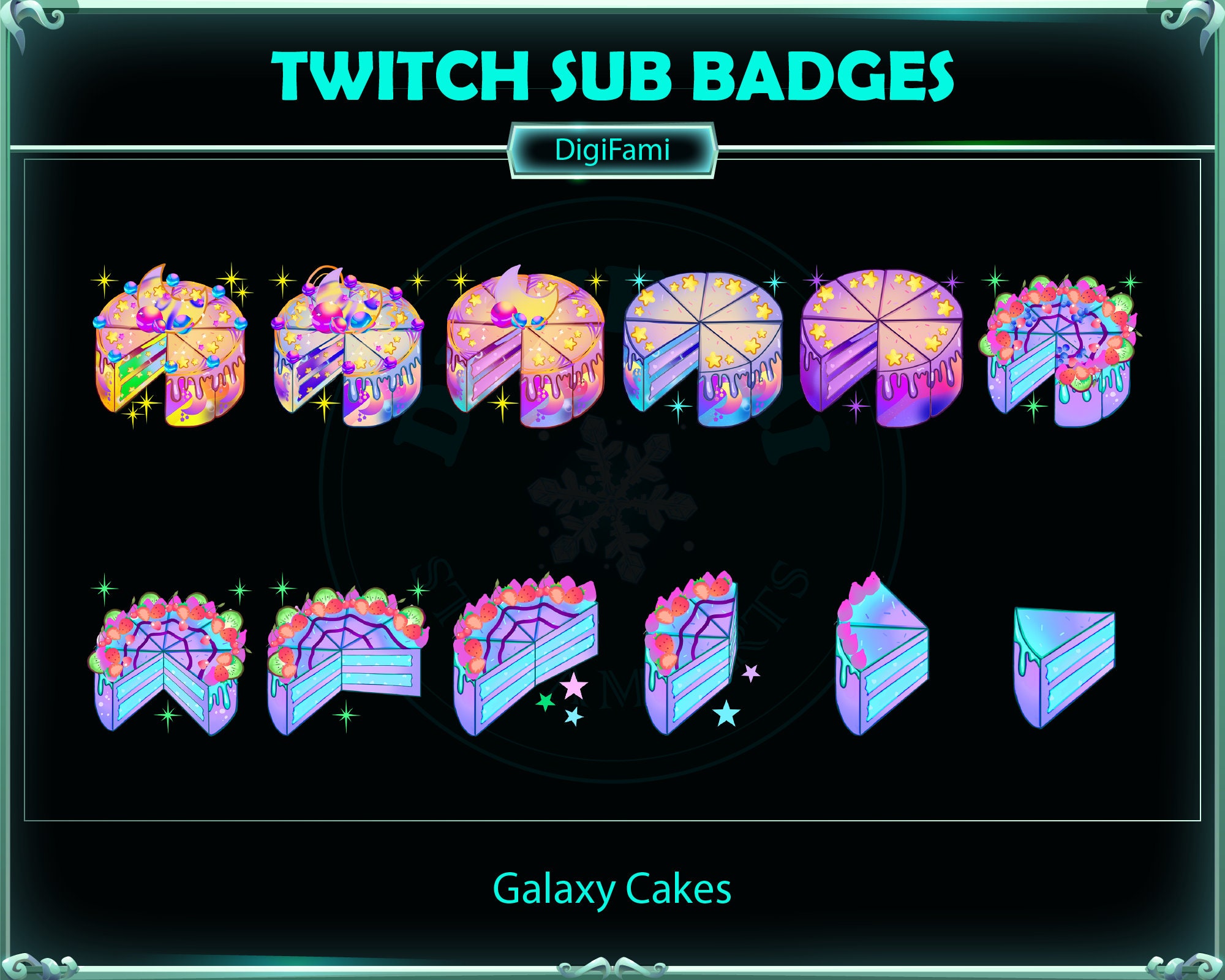 Galaxy Cakes Twitch Sub Badges, Galaxy Birthday Cakes Twitch Sub Badges ...