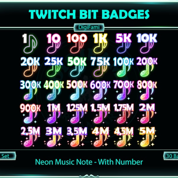 Twitch Badge Music Note - Etsy