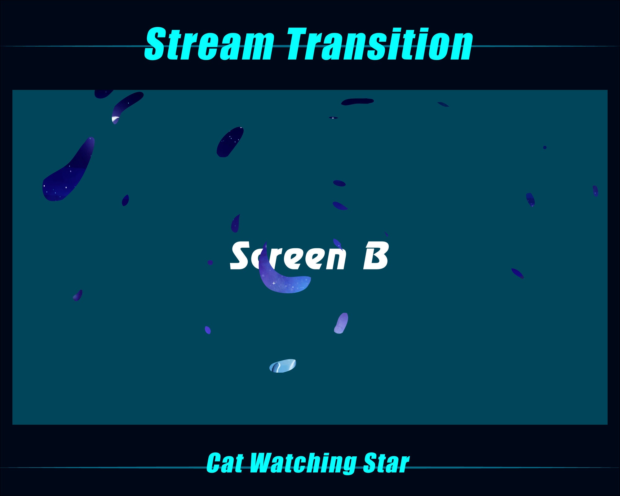 Celestial Stars Animated Stream Stinger / Cat Watching Starry Night Sky ...
