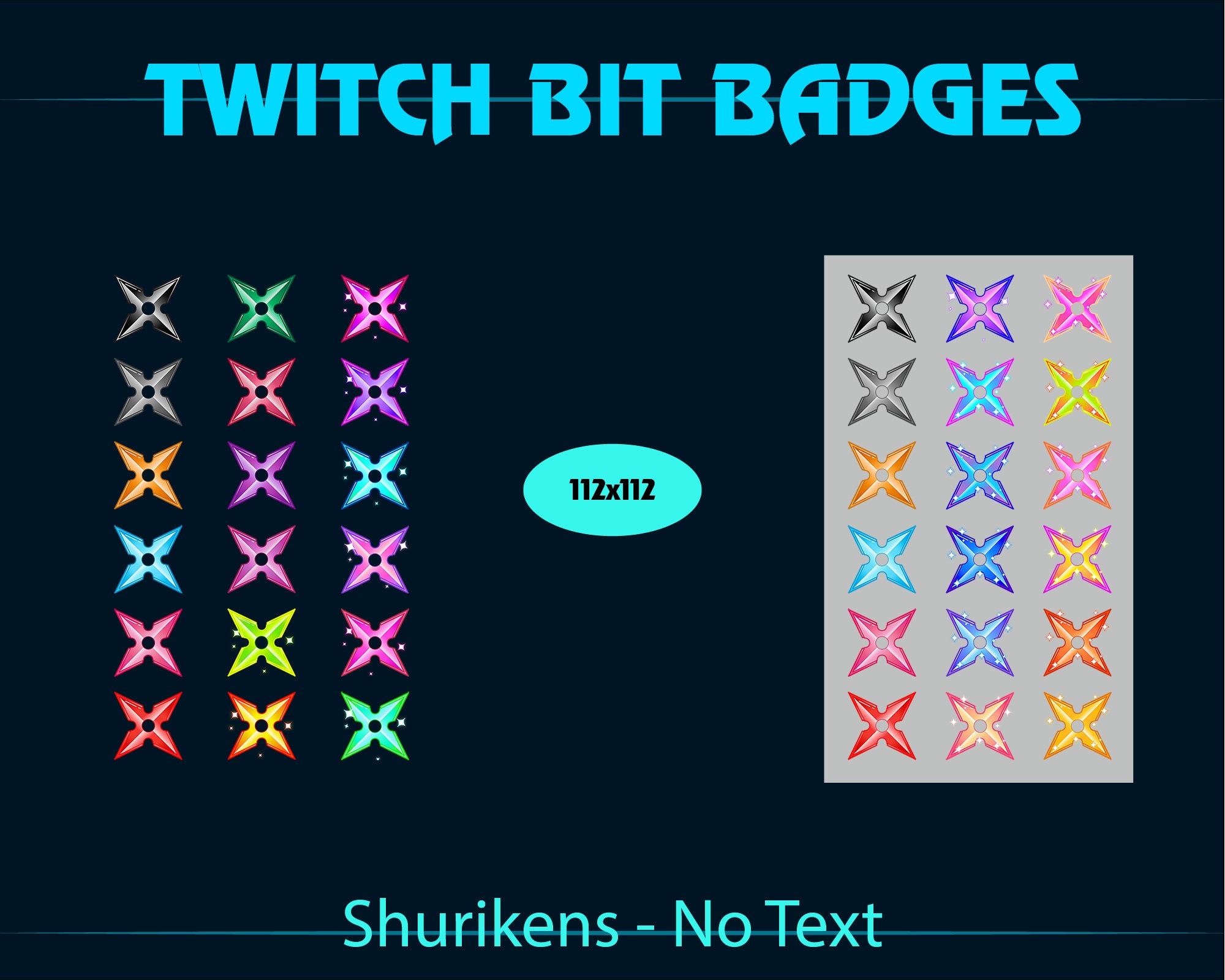 Japanese Shurikens Twitch Bit Badges, Shurikens Twitch Sub Badges ...