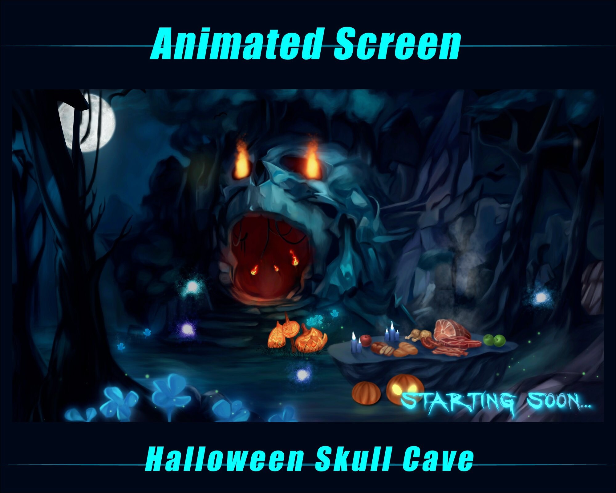 Halloween Horror Skull Cave Animated Stream Package, Halloween Horror ...