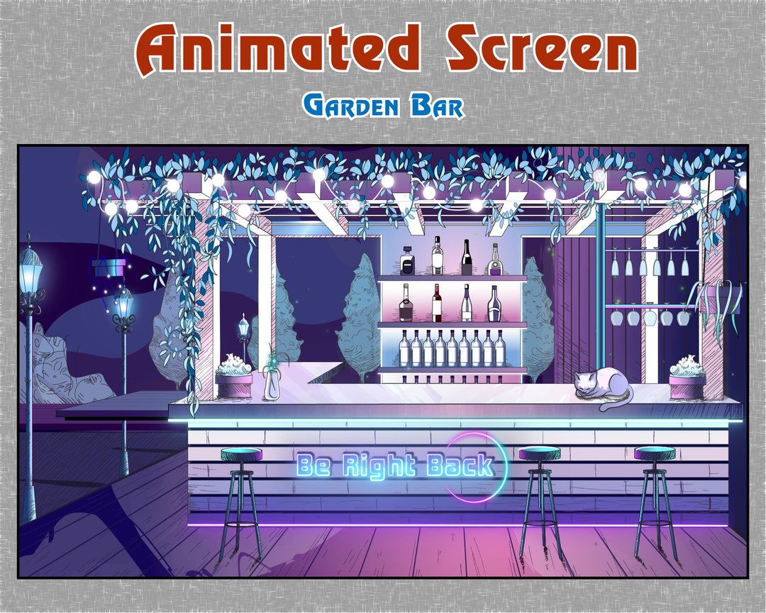 ANIMATED Twitch Screen Overlays / Animated Scenes Garden Pub Stream ...