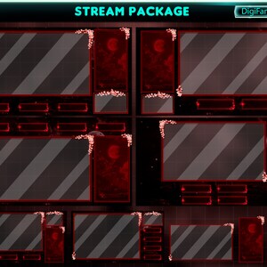Bloody Sakura Graveyard Animated Stream Overlay Package, Red Sakura ...