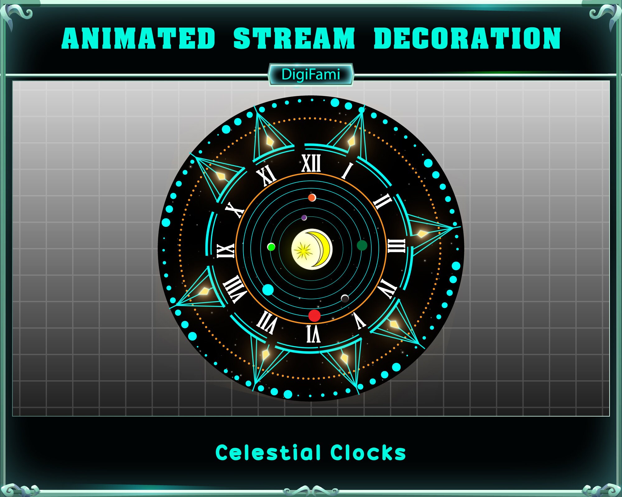 Animated Twitch Stream Decoration Celestial Clocks, Celestial Stream ...