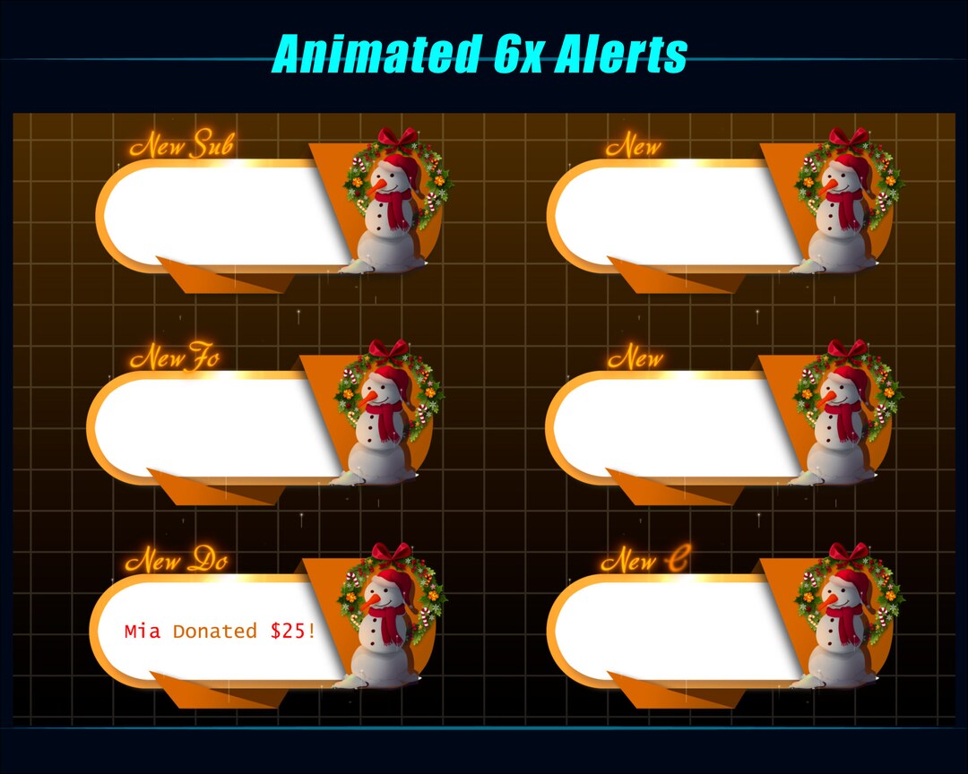 ANIMATED Twitch Alerts Xmas Snowman, Christmas Cute Snowman Animated ...