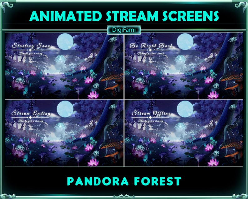 Magic Pandora Forest ANIMATED Twitch Stream Overlays, Witchy Pandora ...