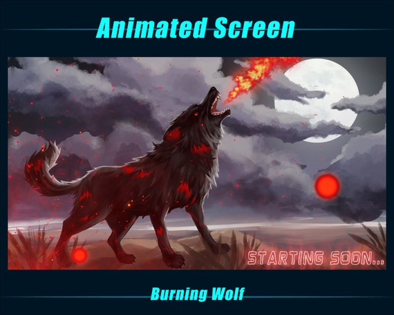 Anime Fire Wolf Pup