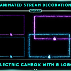 ANIMATED Twitch Webcam Overlay Electric Cam Frame With G Logo, Electric ...