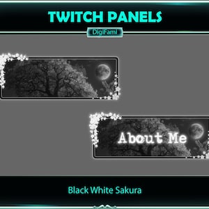 Black White Sakura Static Twitch Panels, Black White Sakura Youtube ...