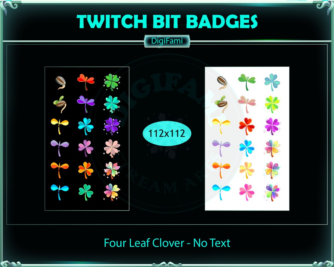 Four Leaf Clover Twitch Sub Bit Badges, Lucky Four-leaf Clover Twitch ...