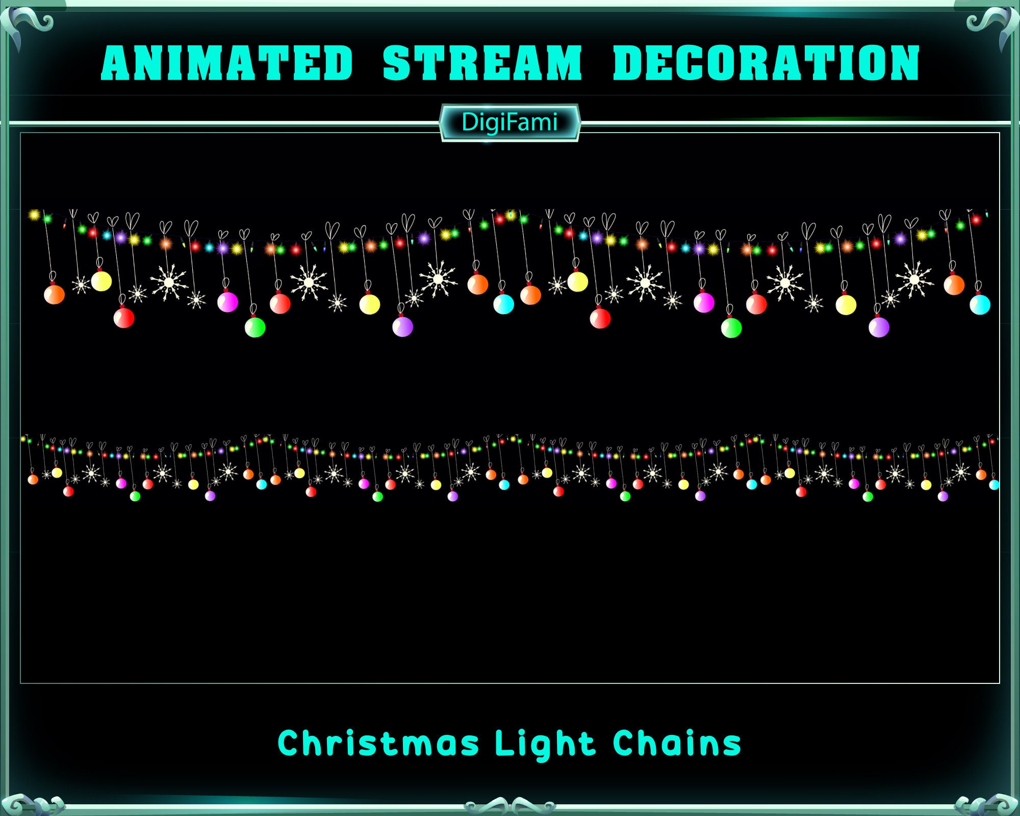 Animated Twitch Stream Decoration, Colorful Christmas Flash Light ...