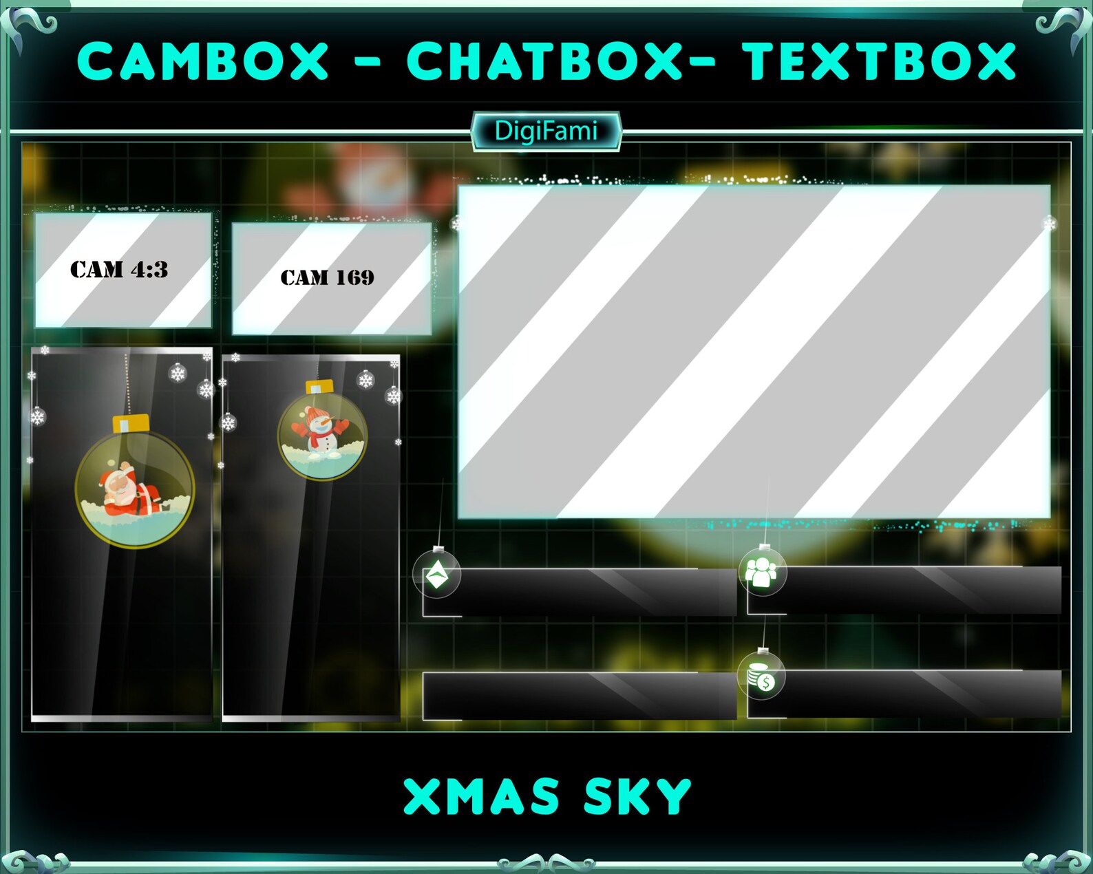 Animated Twitch Overlay Package Cute Santa Clause, Cute Christmas ...