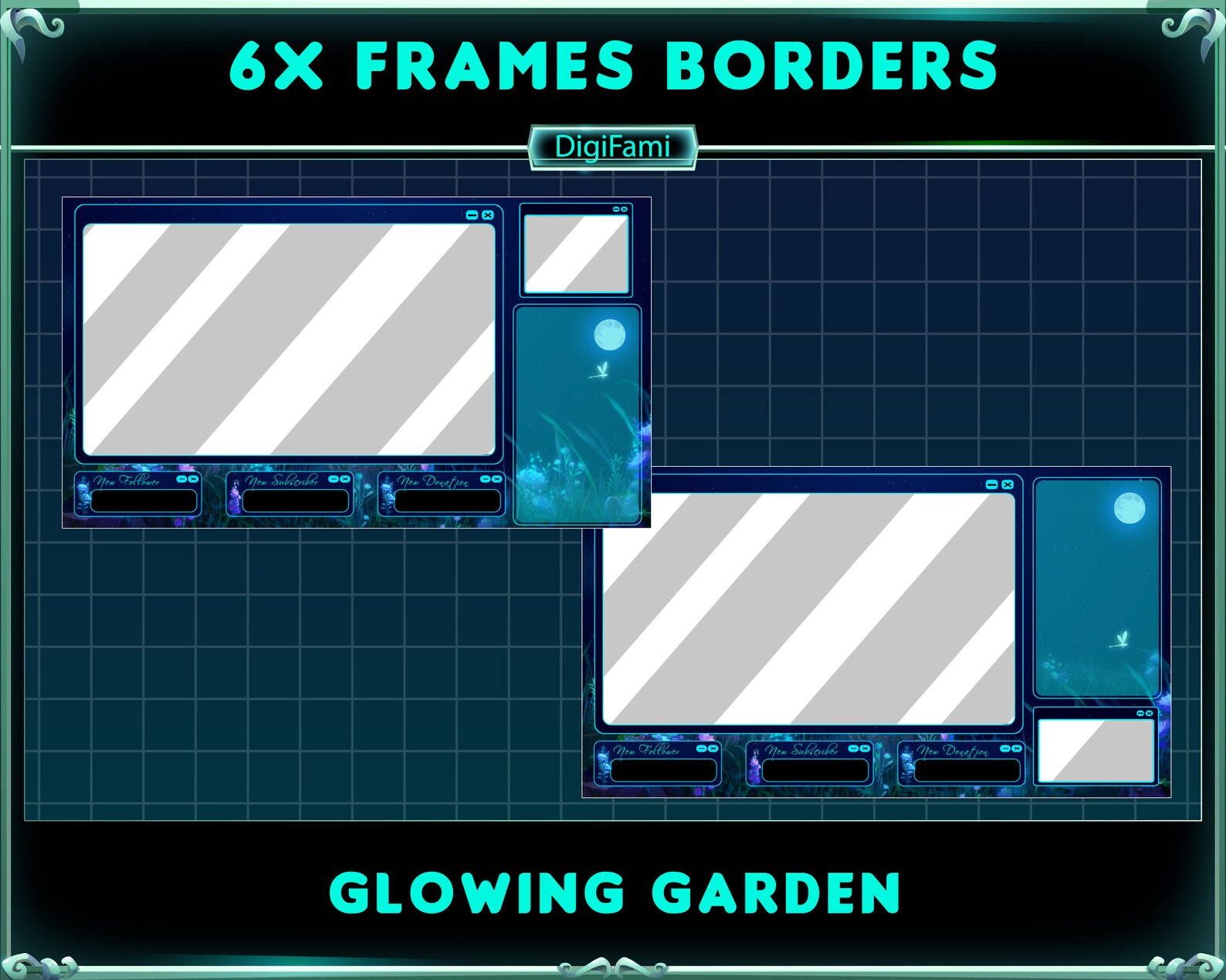 Glowing Garden Animated Stream Package, Magical Garden Twitch Overlay ...