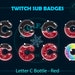 RED Letter C Twitch Sub Badges, RED Liquid Letter C Bottle Twitch Sub ...