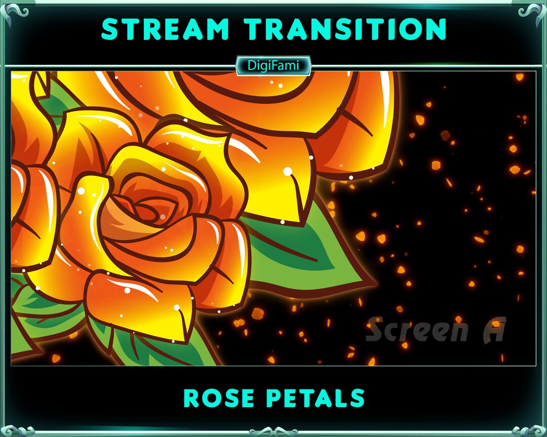 Animated Falling Orange Roses Twitch Stinger Transition, Animated ...