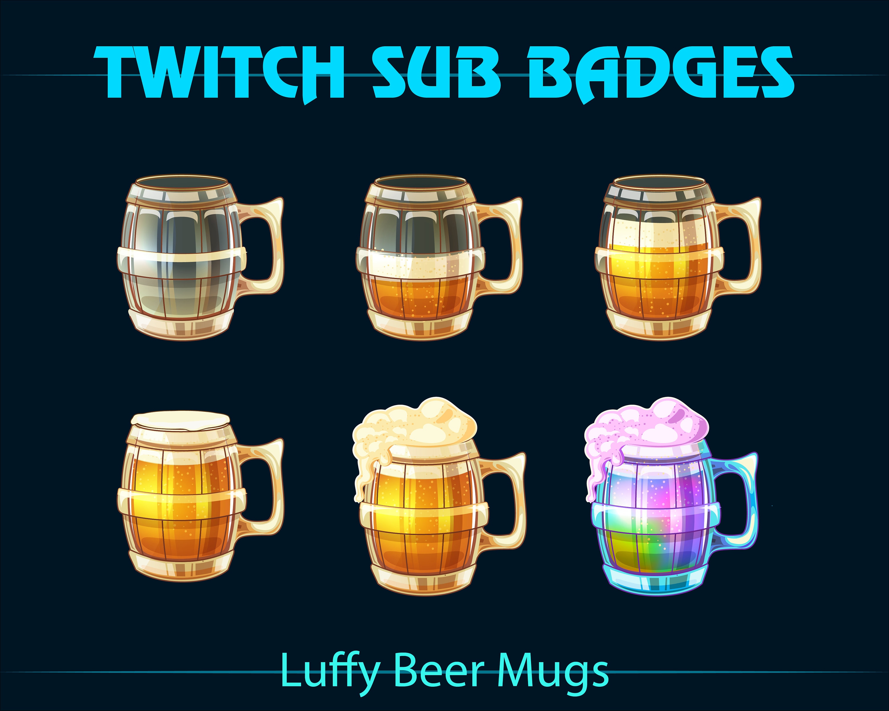 Beer Mug Twitch Sub Bit Badges / Beer Glass Twitch Sub Badges - Etsy ...