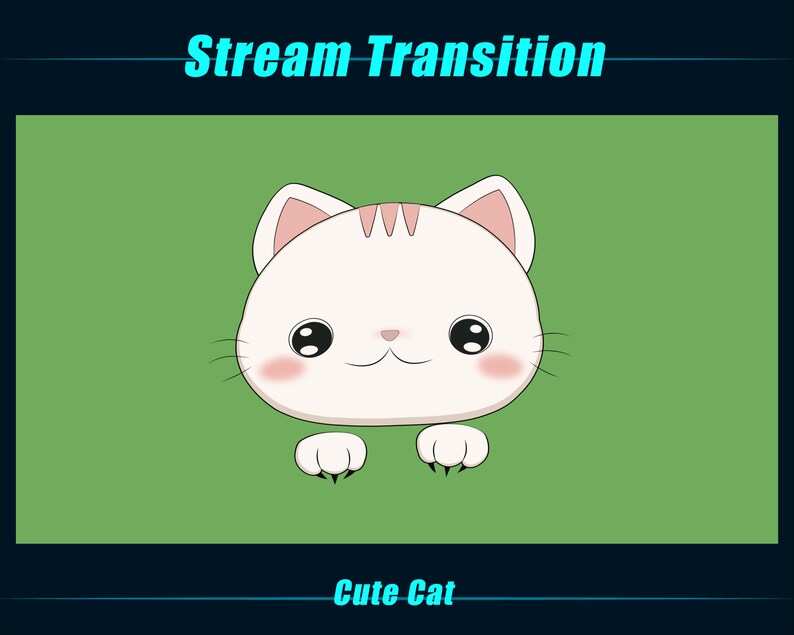Animated Twitch Transition Stinger / Cute Cat Stream Transition Stinger ...