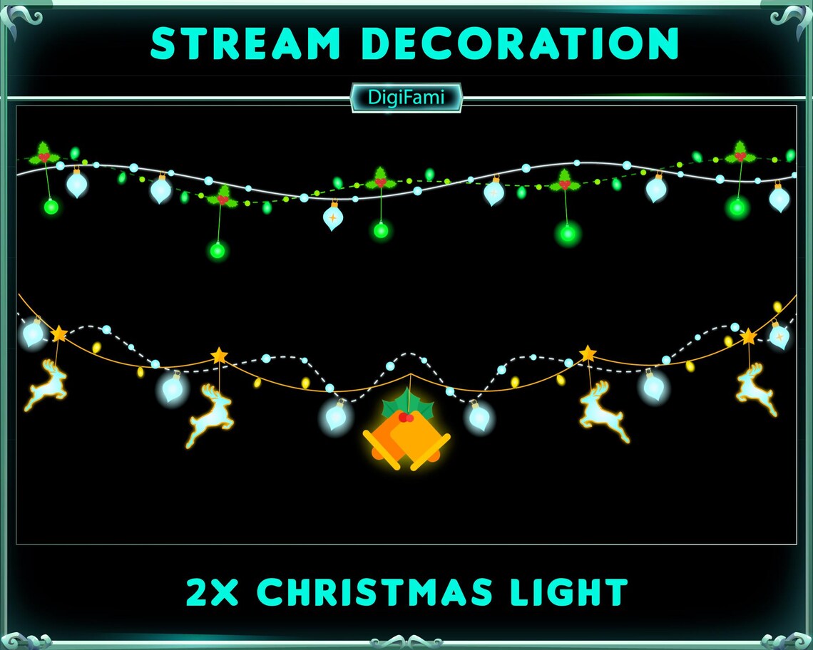 Christmas Light Chains Animated Twitch Stream Decoration, Christmas ...