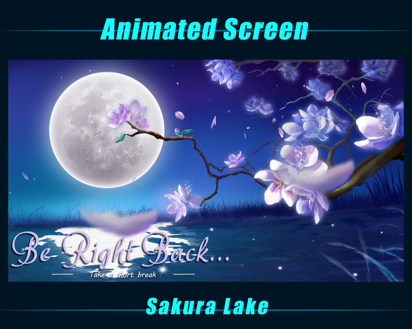 Animated Twitch Overlays Sakura Lake / Night Cherry Blossom Animated ...
