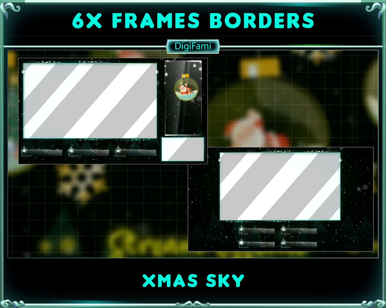 Animated Twitch Overlay Package Cute Santa Clause, Cute Christmas ...