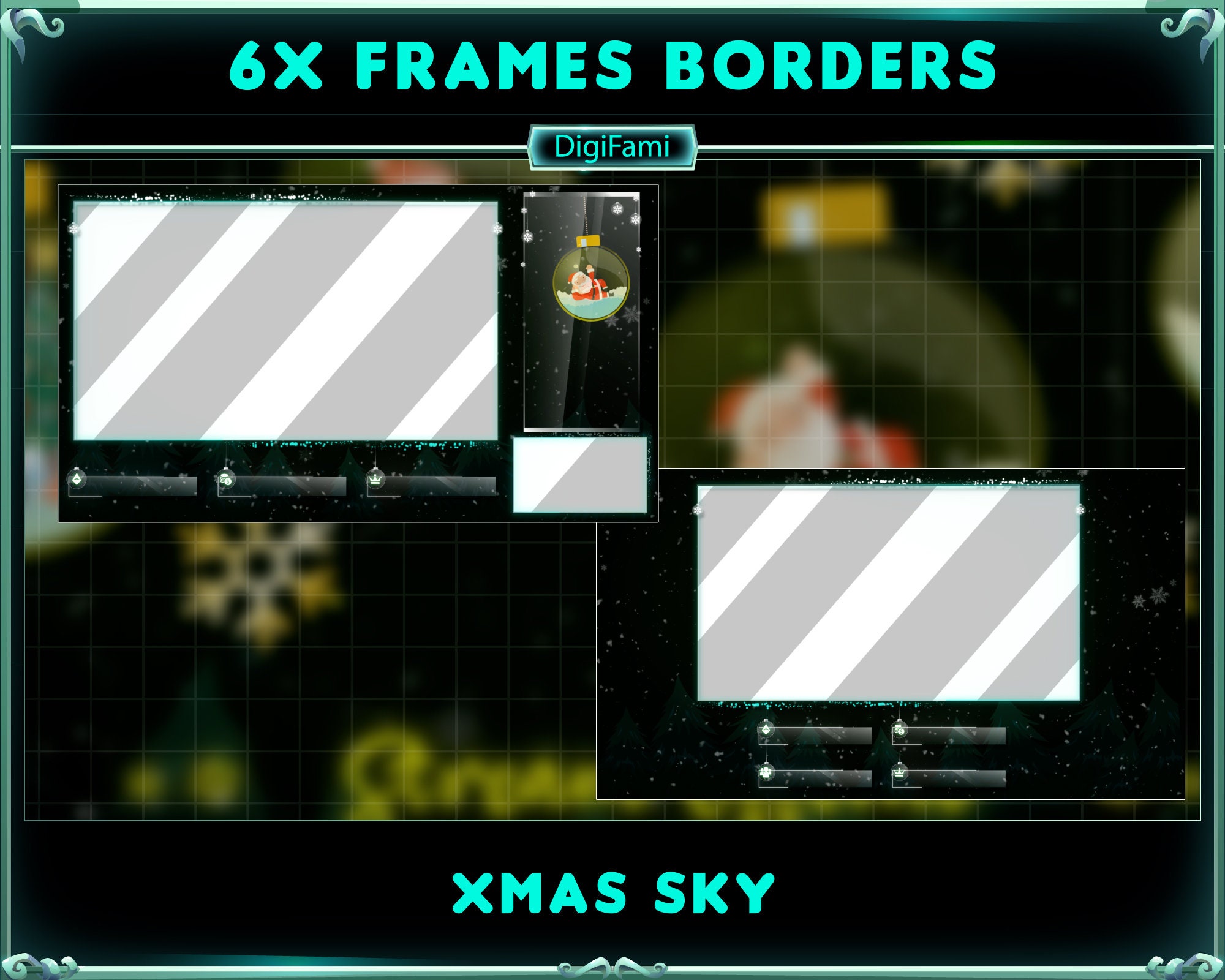 Animated Twitch Overlay Package Cute Santa Clause, Cute Christmas ...