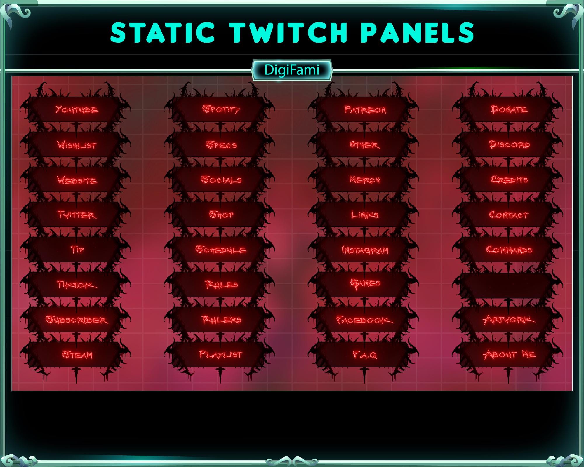 Spooky Bloody Graveyard Static Twitch Panels, Horror Night in Graveyard ...