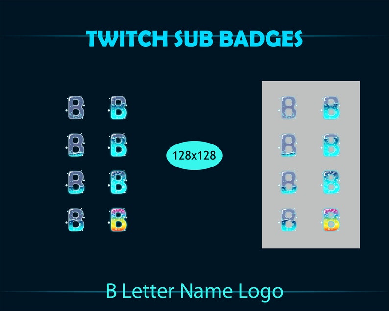 Letter B Twitch Sub Badges, Liquid Letter B Bottle Twitch Sub Badges ...