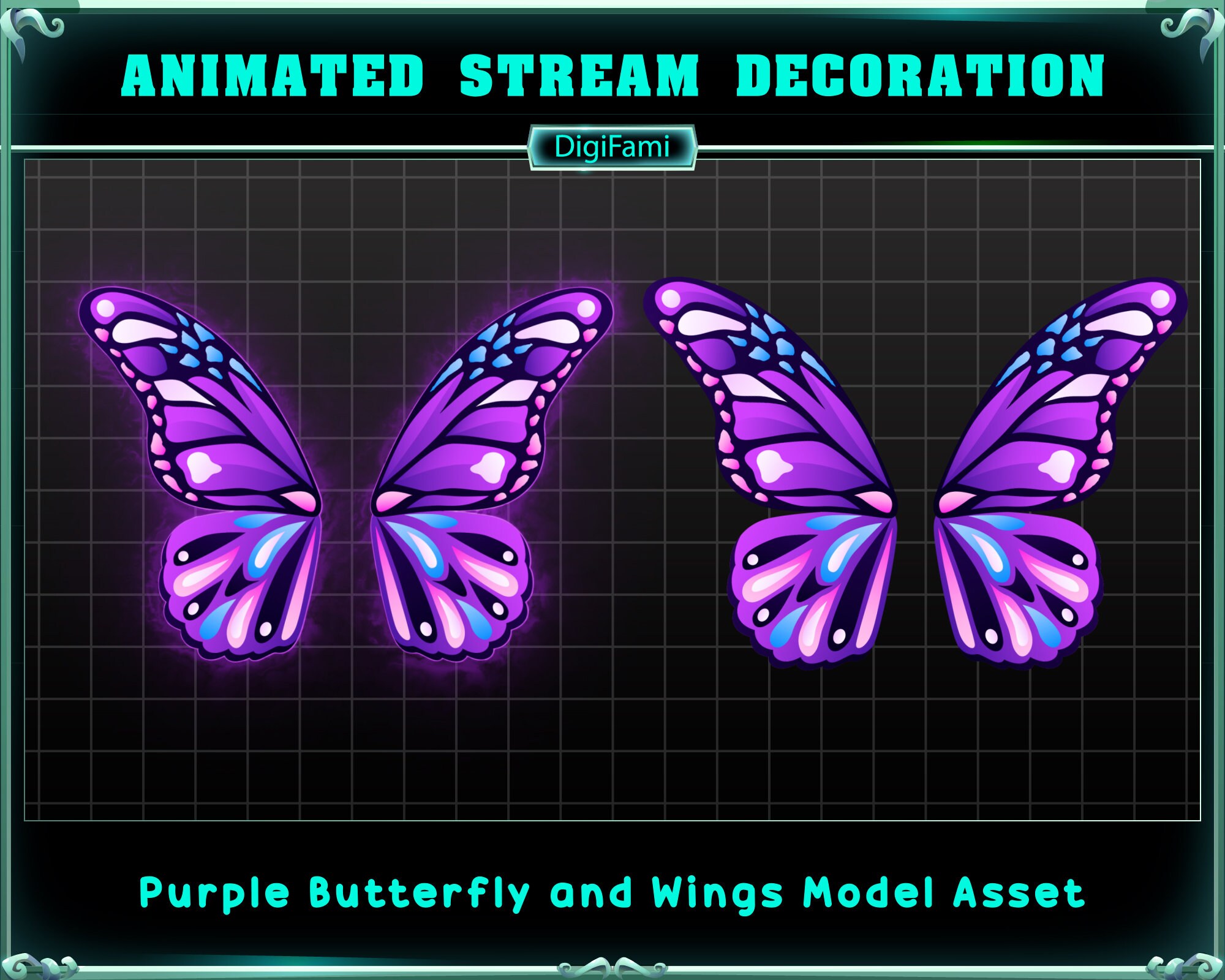 Animated Purple Butterfly Stream Decorations, Animated Purple Butterfly ...