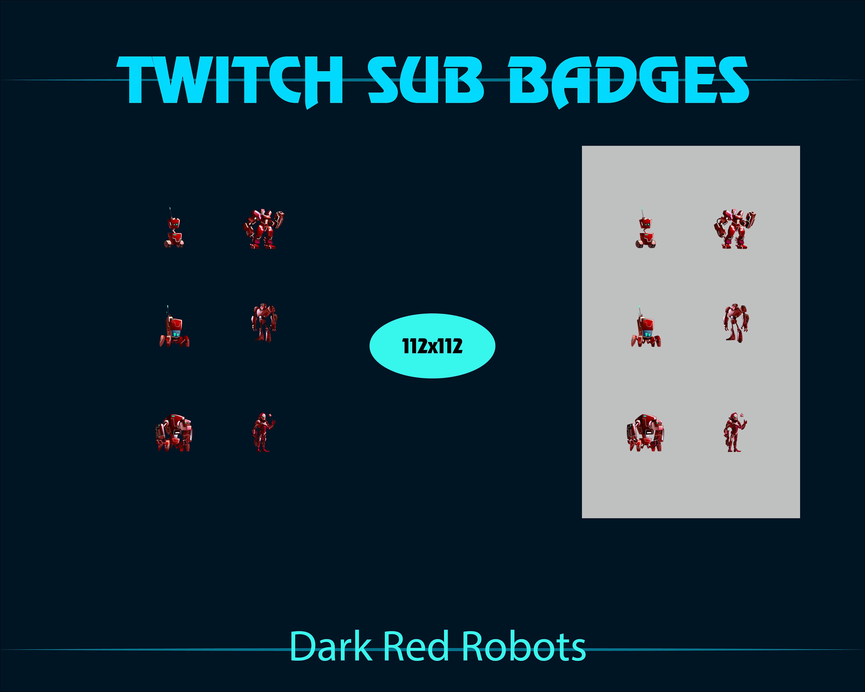 RED ROBOT Twitch Sub Badges for Streamers, Youtube, Discord, OBS ...
