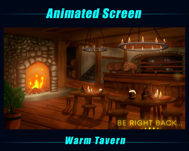 Animated Twitch Overlay Warm Tavern / Cozy Pub Bar Animated Scenes ...